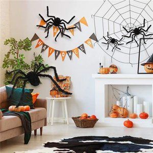 Holiday | Halloween Decorations Spider Set Large Decor Halloween Props ...
